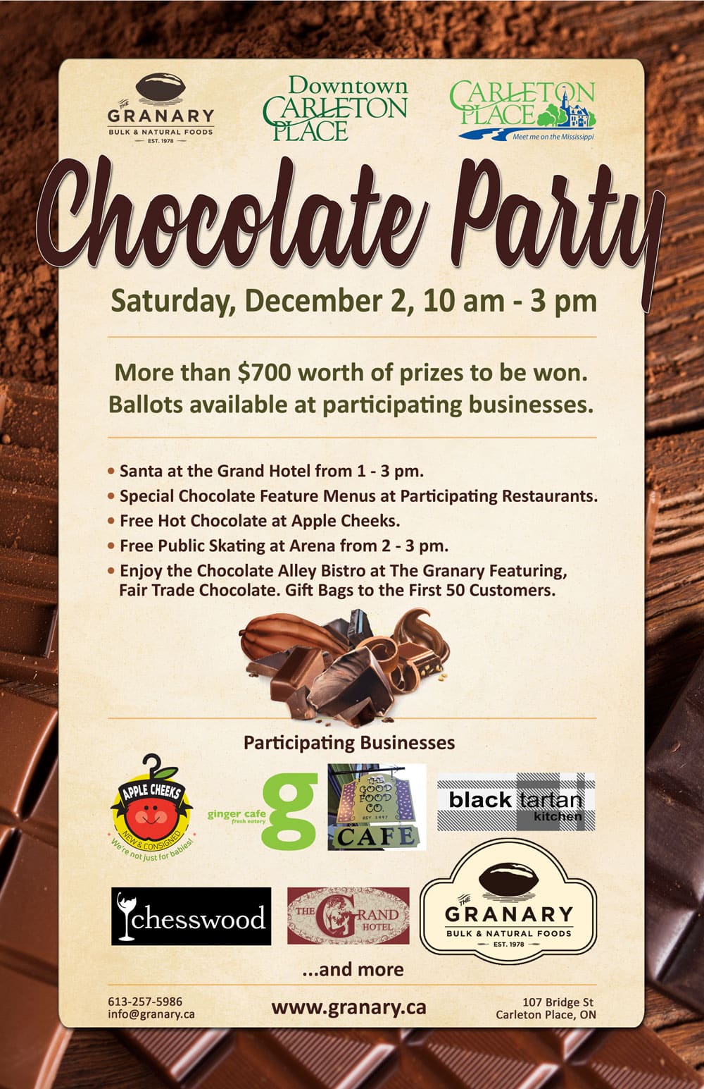 5th Annual Chocolate Party - The Granary